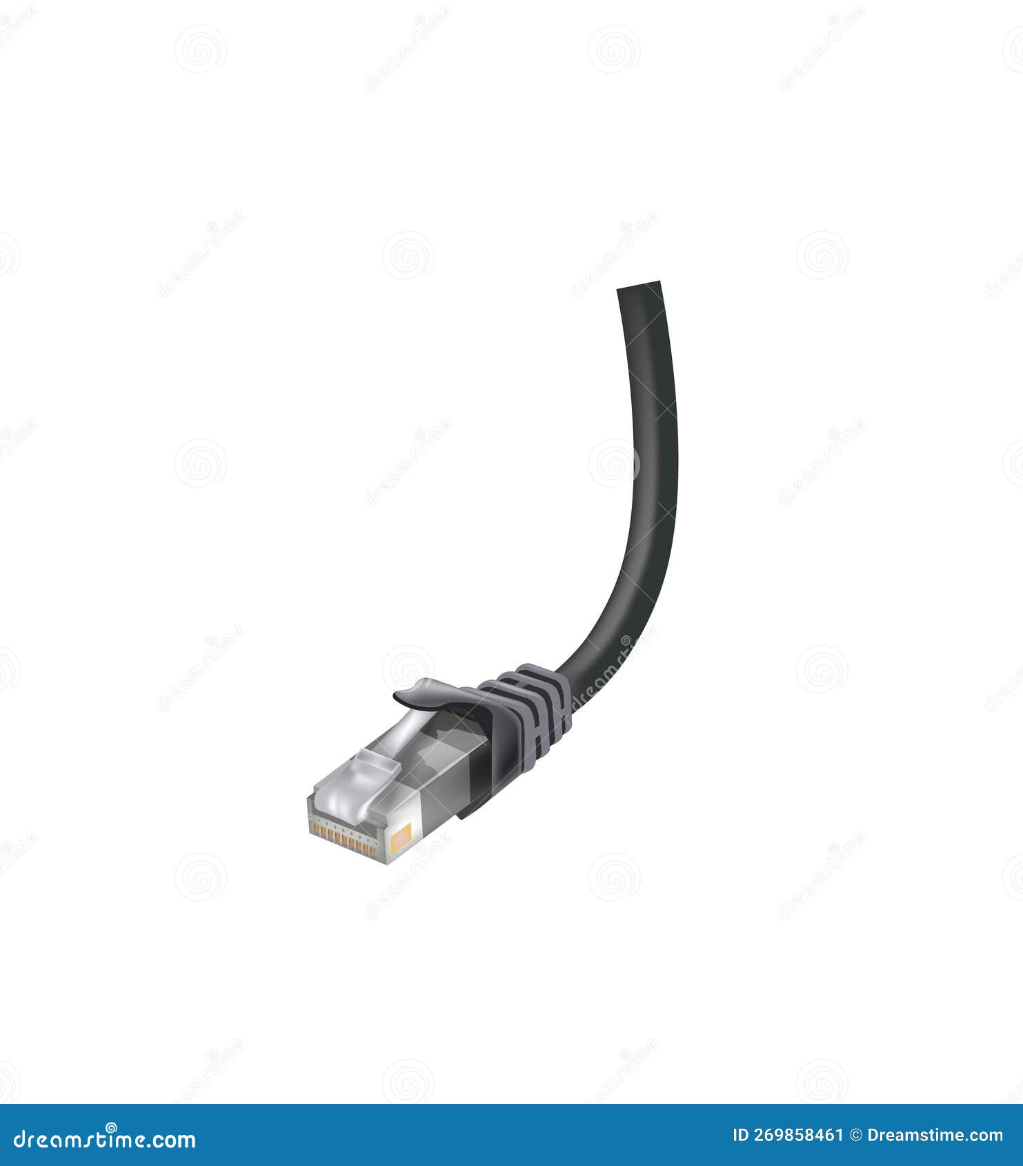 UTP cable with rj45 stock vector. Illustration of data - 269858461