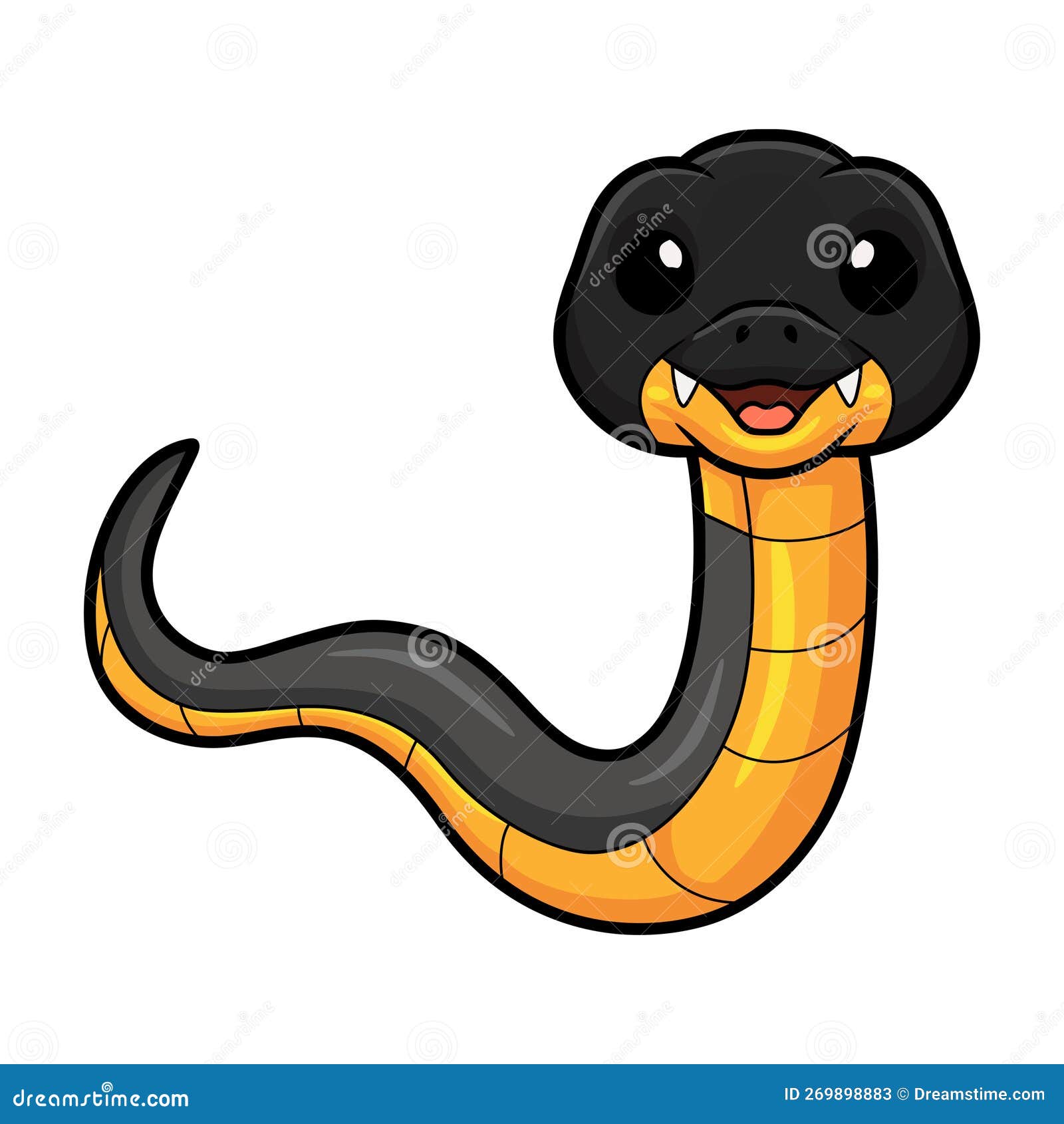 Cute Northern Ringneck Snake Cartoon Stock Vector - Illustration of ...