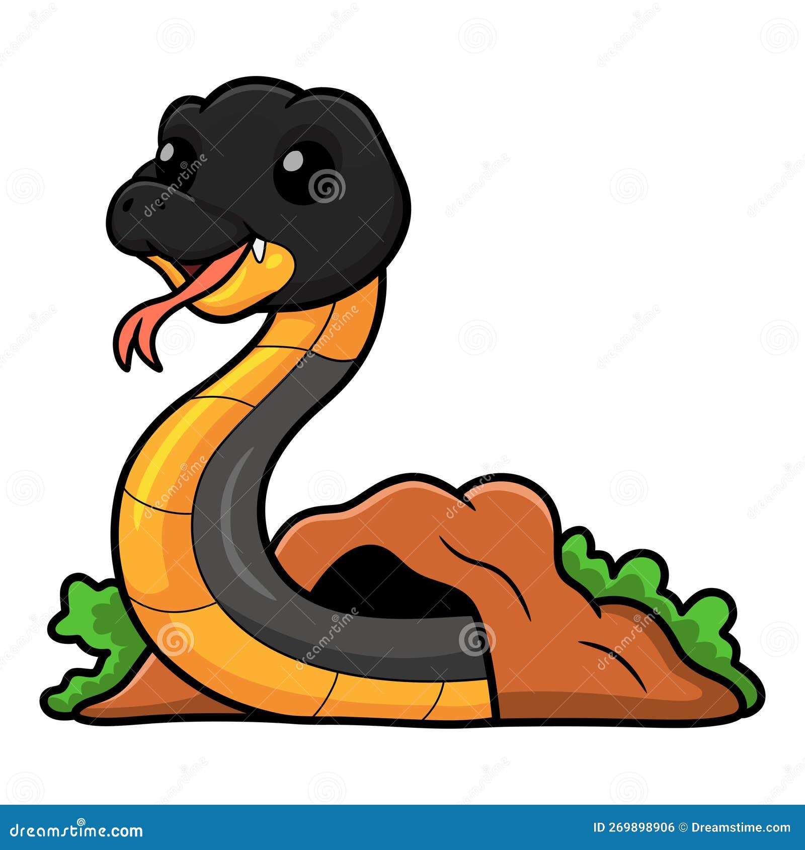 Snake Ringneck Cartoon Vector Illustration | CartoonDealer.com #309805358