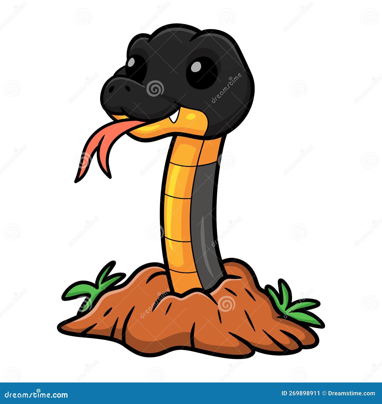 Snake Ringneck Cartoon Vector Illustration | CartoonDealer.com #309805358