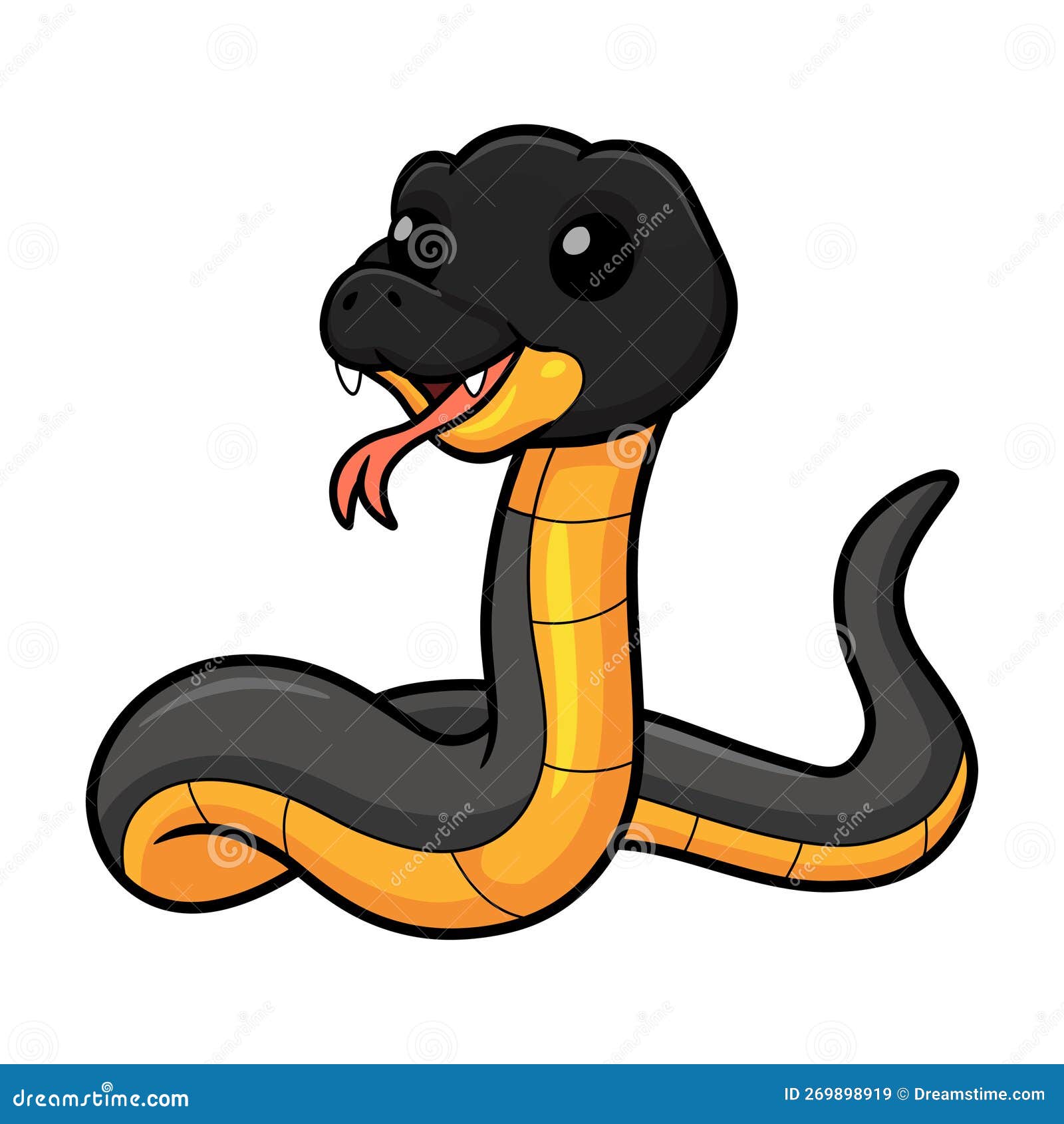 Snake Ringneck Cartoon Vector Illustration | CartoonDealer.com #309805358