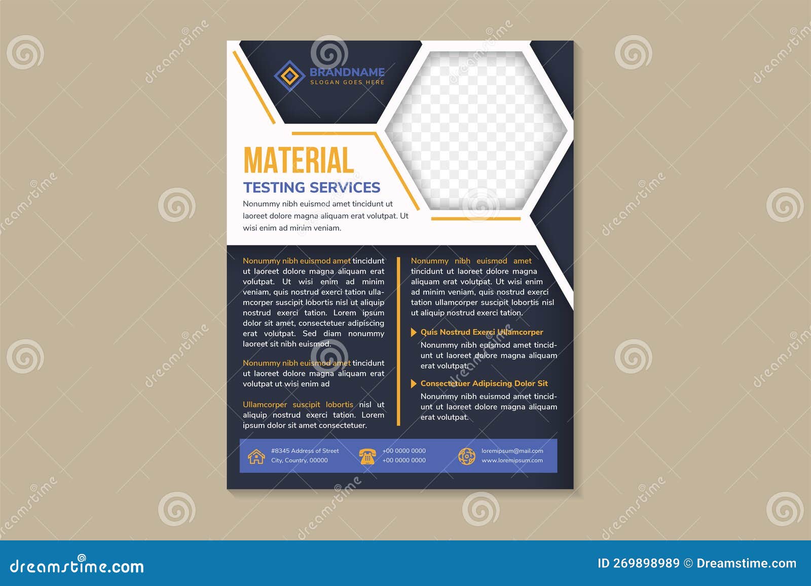 Material Testing Services Flyer Design Template Stock Vector ...