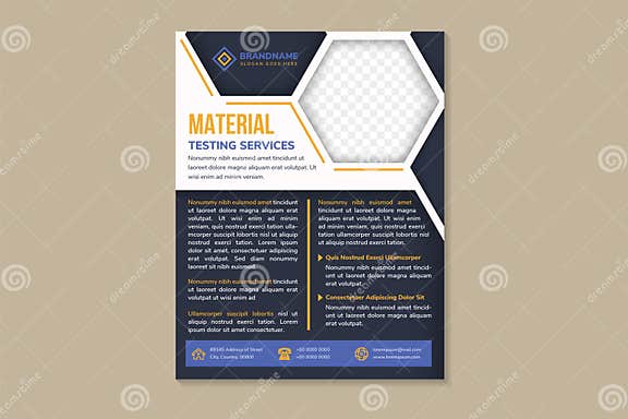 Material Testing Services Flyer Design Template Stock Vector ...
