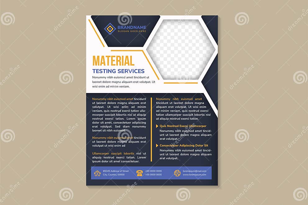 Material Testing Services Flyer Design Template Stock Vector ...
