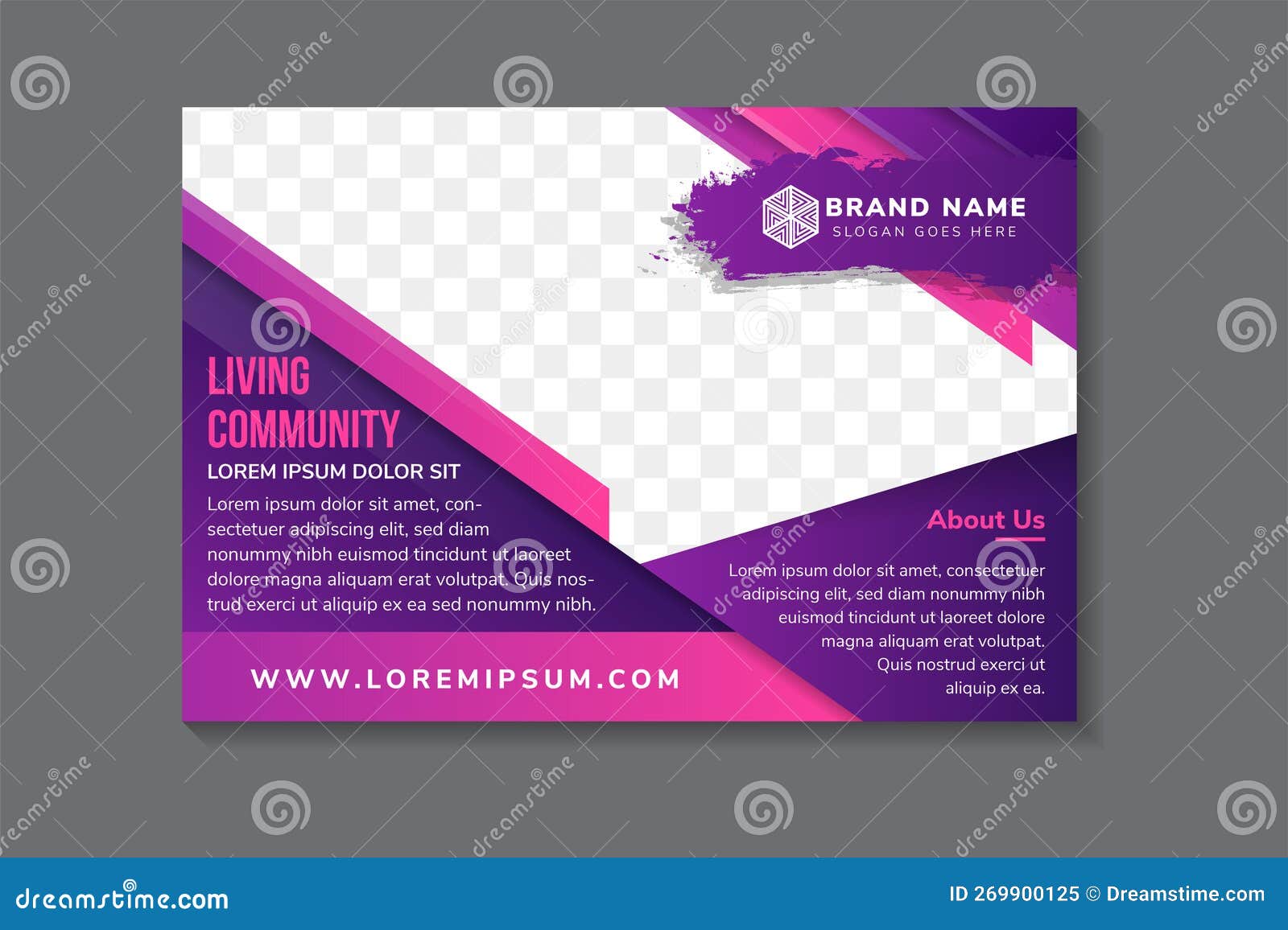 Colorful Gradient Color Living Community Flyer Design Template Stock ...