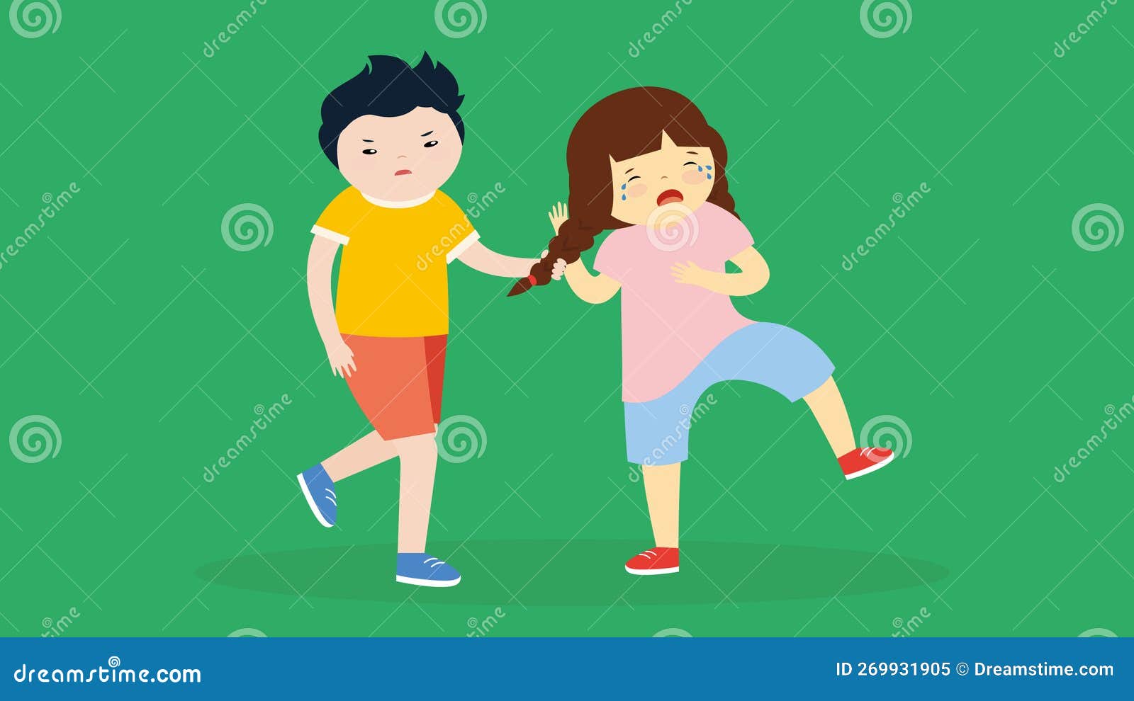 Boy and Girl are Having a Fight. Vector Illustration Stock Vector ...