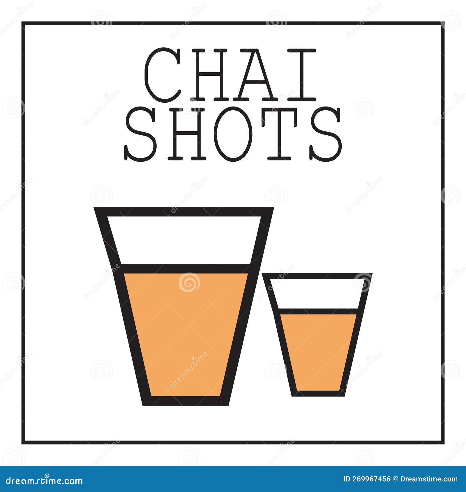 Chai Shots Banner Illustration Stock Illustration - Illustration of ...