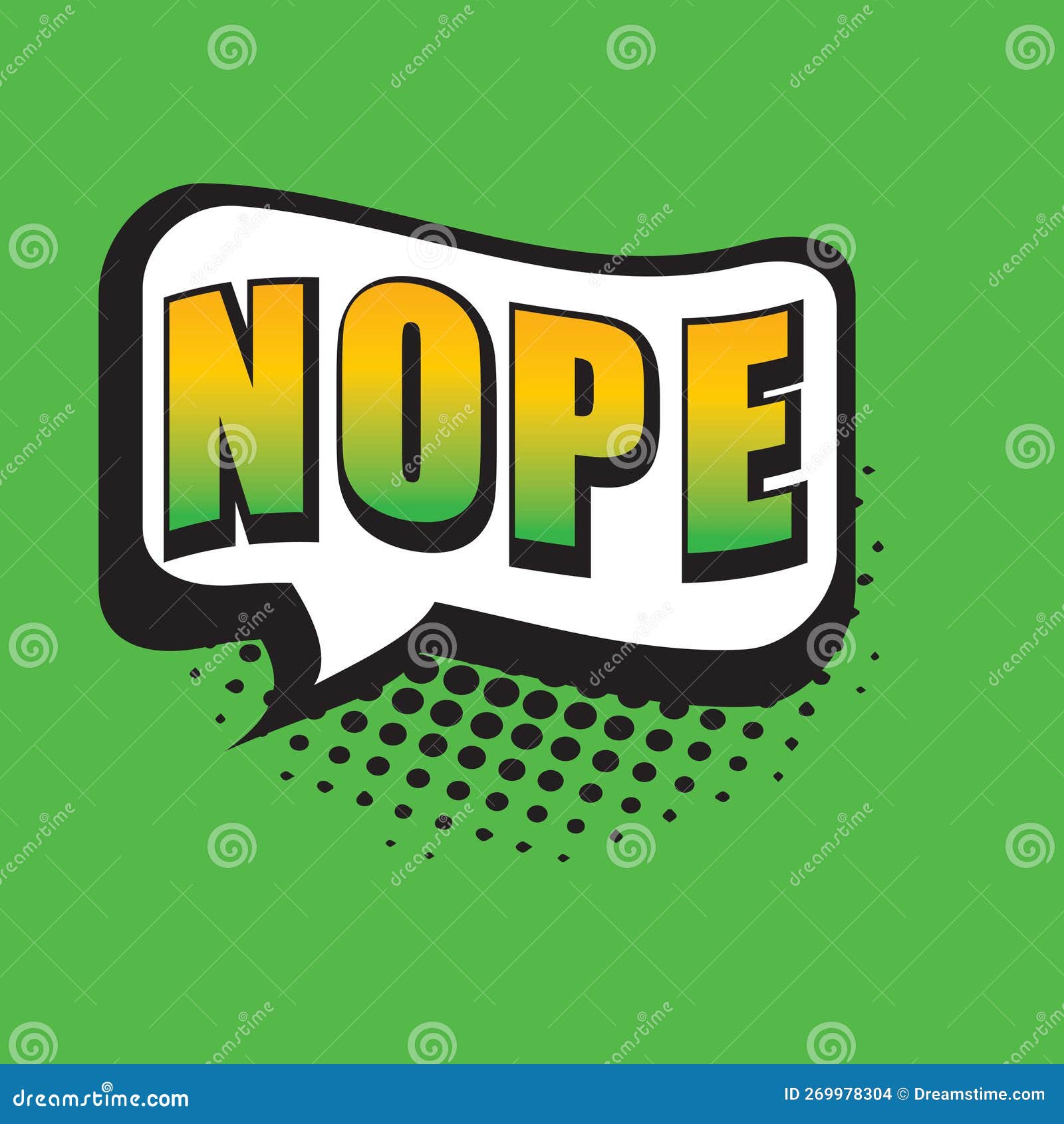 Nope comic text stock illustration. Illustration of dialog - 269978304