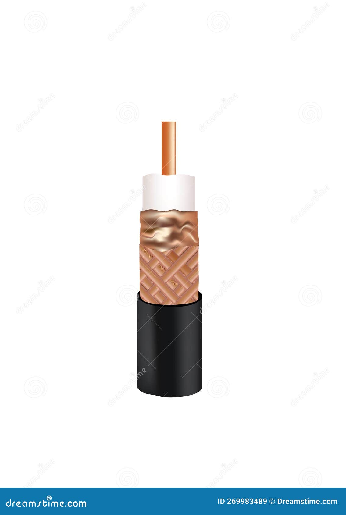 Coaxial copper cable stock vector. Illustration of accessories - 269983489