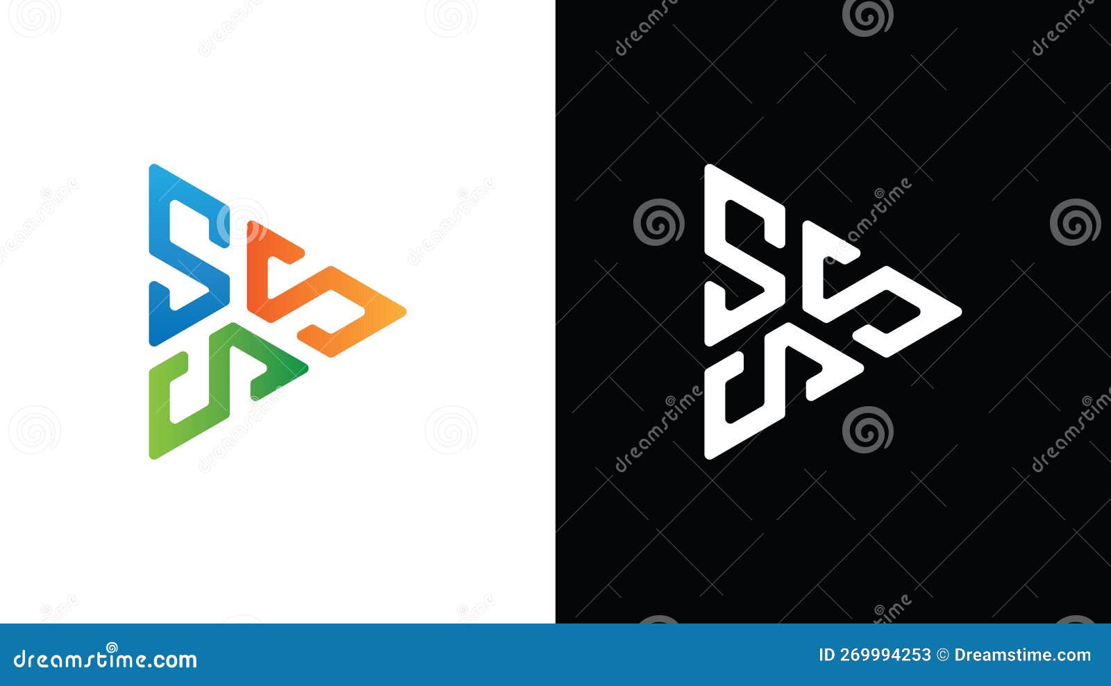 Three S Logo, Three S Triangle Logo, Three Letter S Triangle Logo Stock ...
