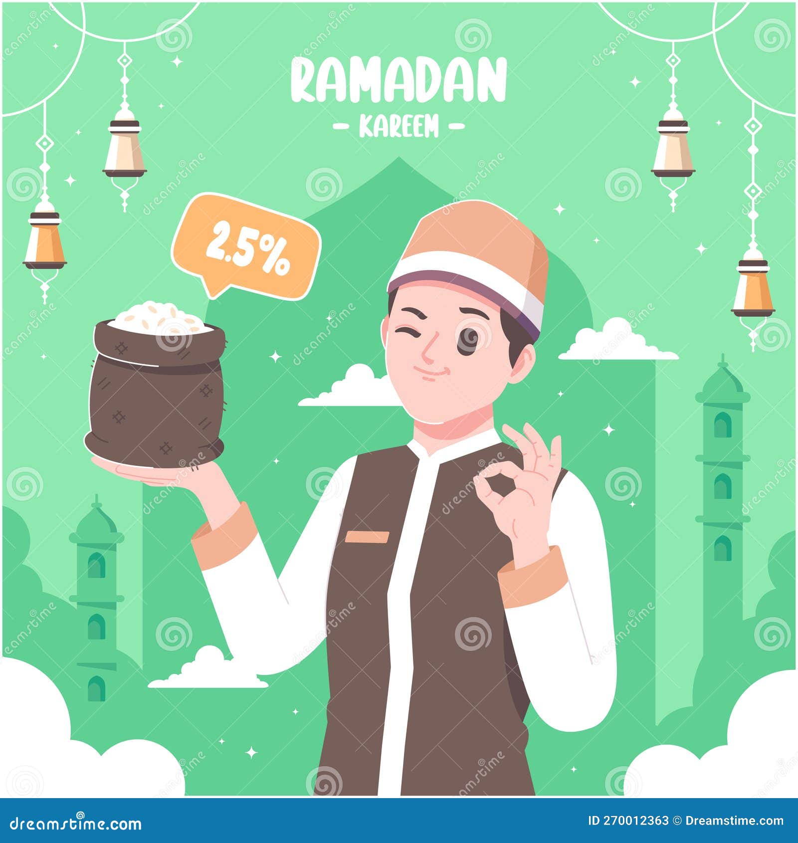 Islamic Zakat Linear Icon Cartoon Vector | CartoonDealer.com #175377235