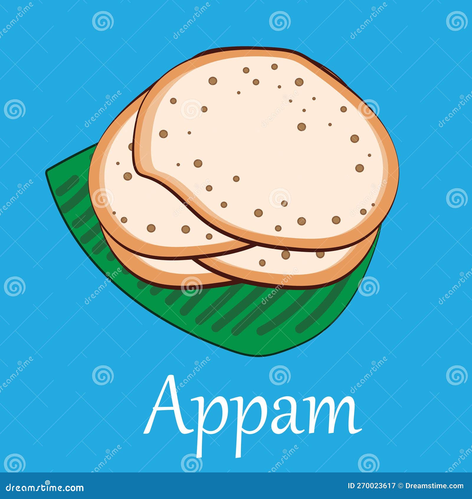 Appam Dish Vector Illustration Stock Vector - Illustration of delicious ...
