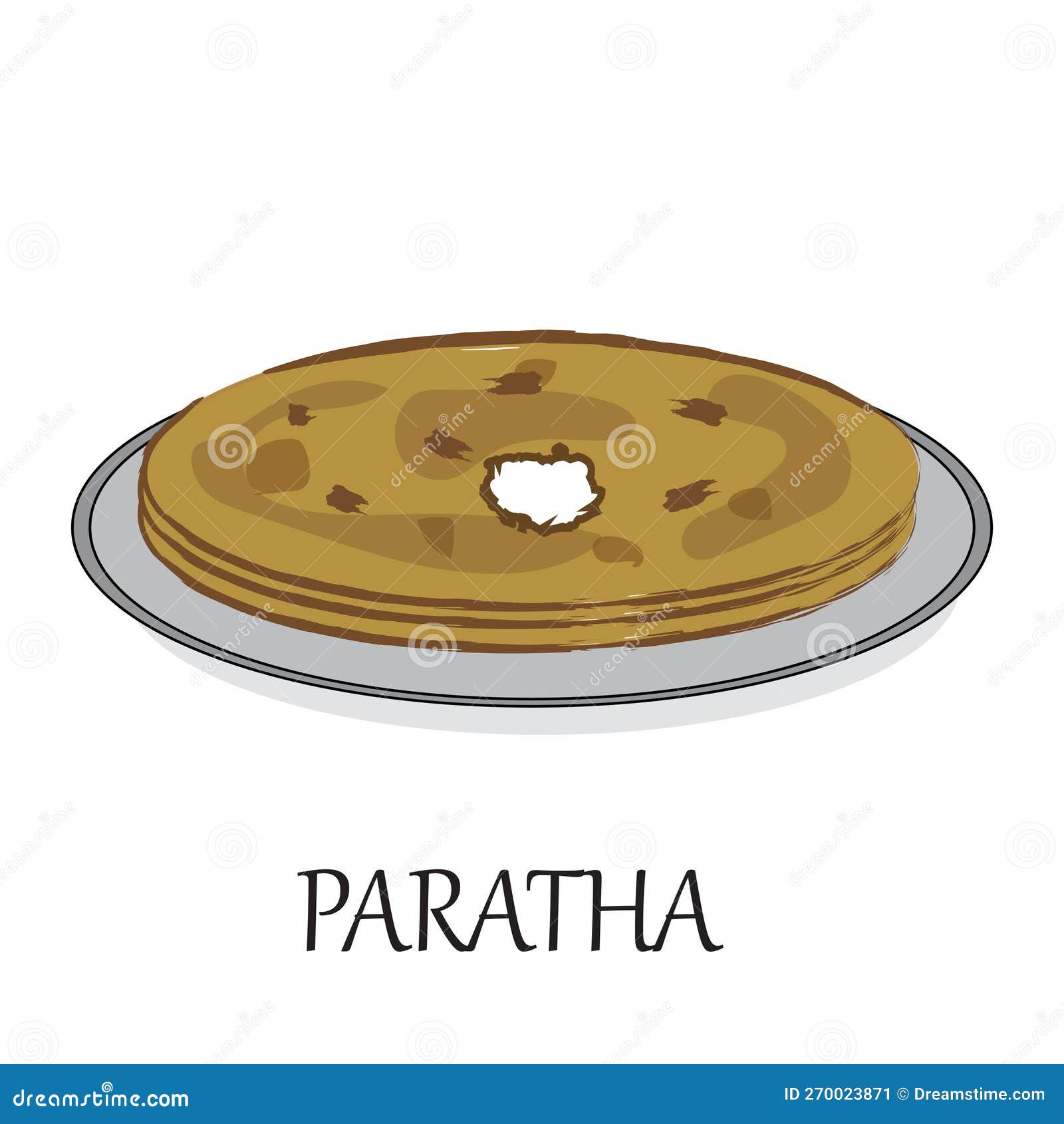 Paratha India Food. Design With Cartoon. | CartoonDealer.com #263752931