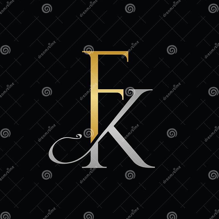 FK Logo, FK Monogram, Initial FK Logo, Letter FK Logo, Luxury Vector ...