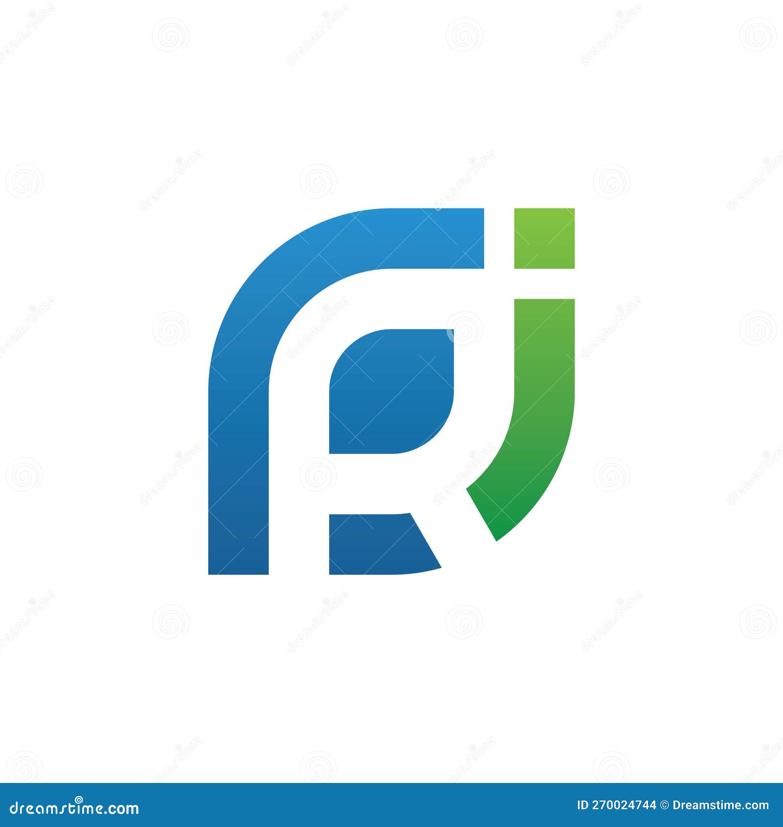 Abstract Letter RI Logo, RI Monogram, Initial RI Logo, RI Logo, Letter ...