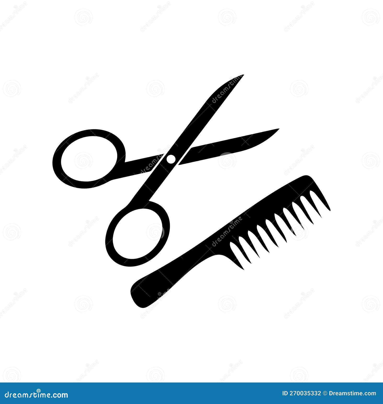 Comb and Scissors Icon. Scissors Hairbrush Vector Illustration, Hair ...