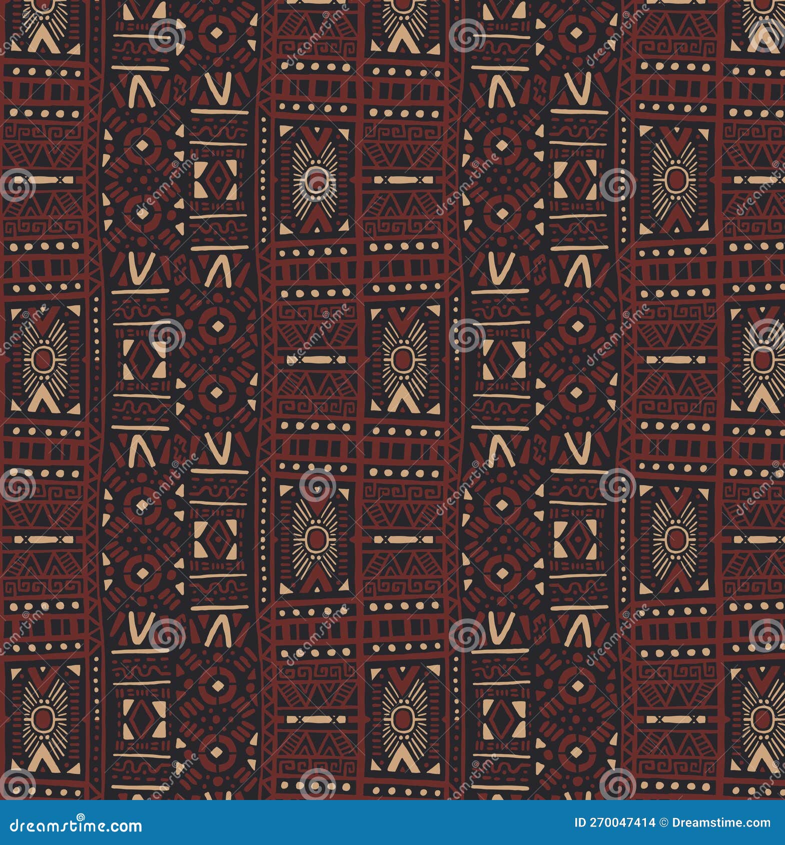 Creative Ethnic Style Vector Seamless Pattern. Unique Geometric Vector Swatch. Trendy Boho Tiles ...