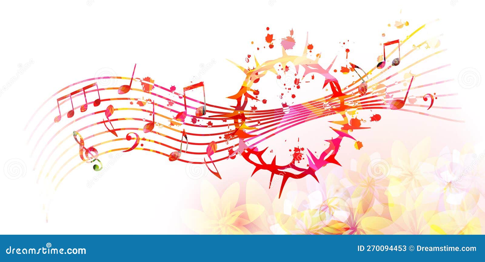 Jesus Crown of Thorns in Red Color with Musical Notes Stock Vector ...