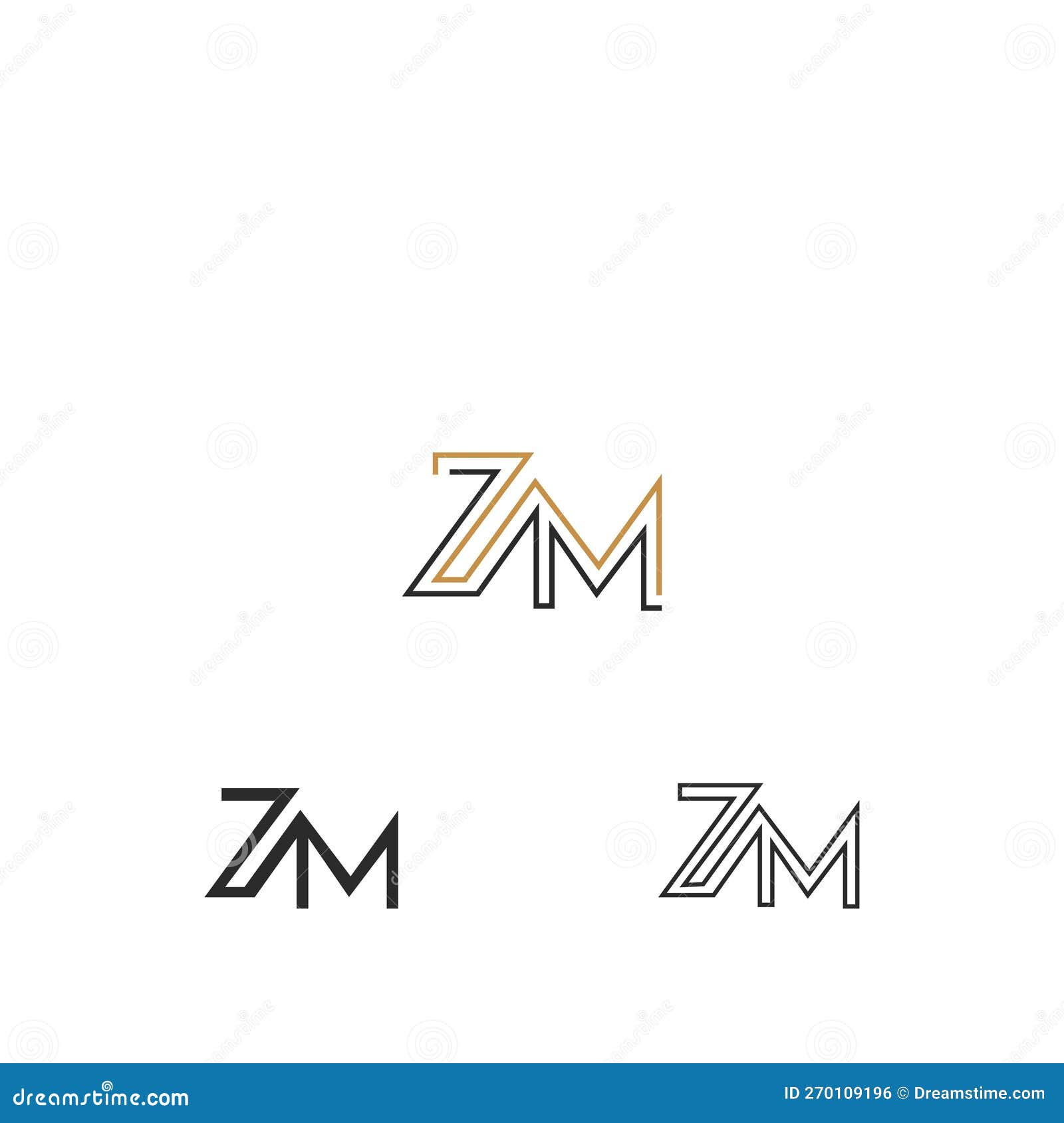 Alphabet Initials Logo ZM, MZ, Z and M Stock Vector - Illustration of ...