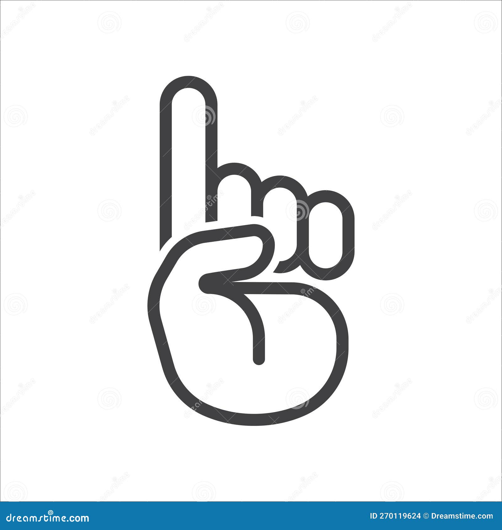 Hand Symbol. Hand Gesture Linear Icon Stock Illustration - Illustration ...