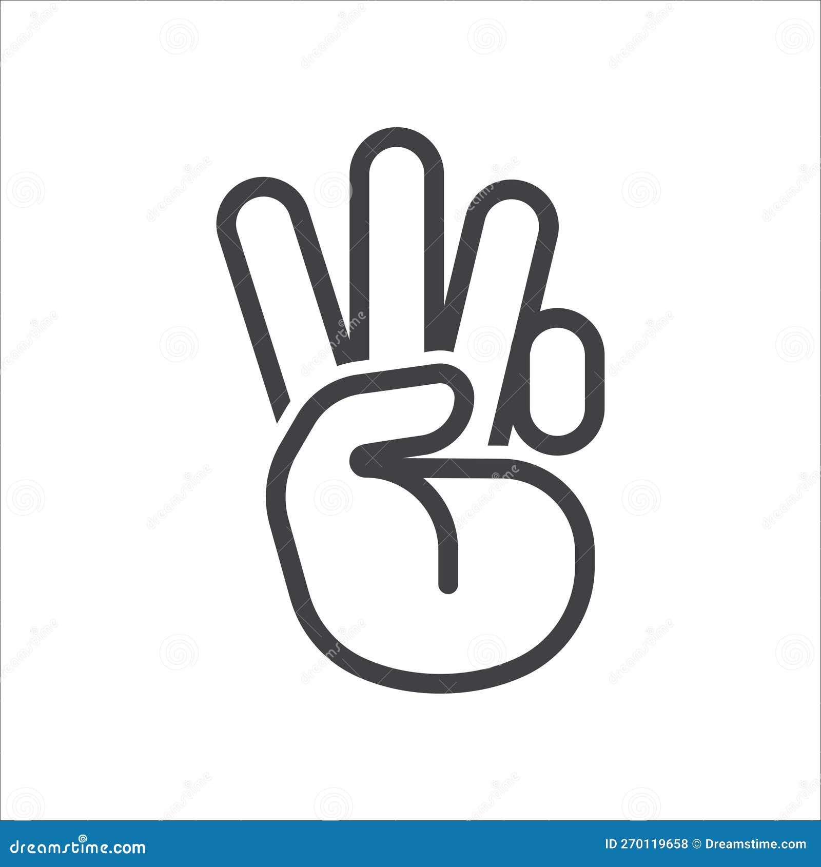 Hand Symbol. Hand Gesture Linear Icon Stock Vector - Illustration of ...