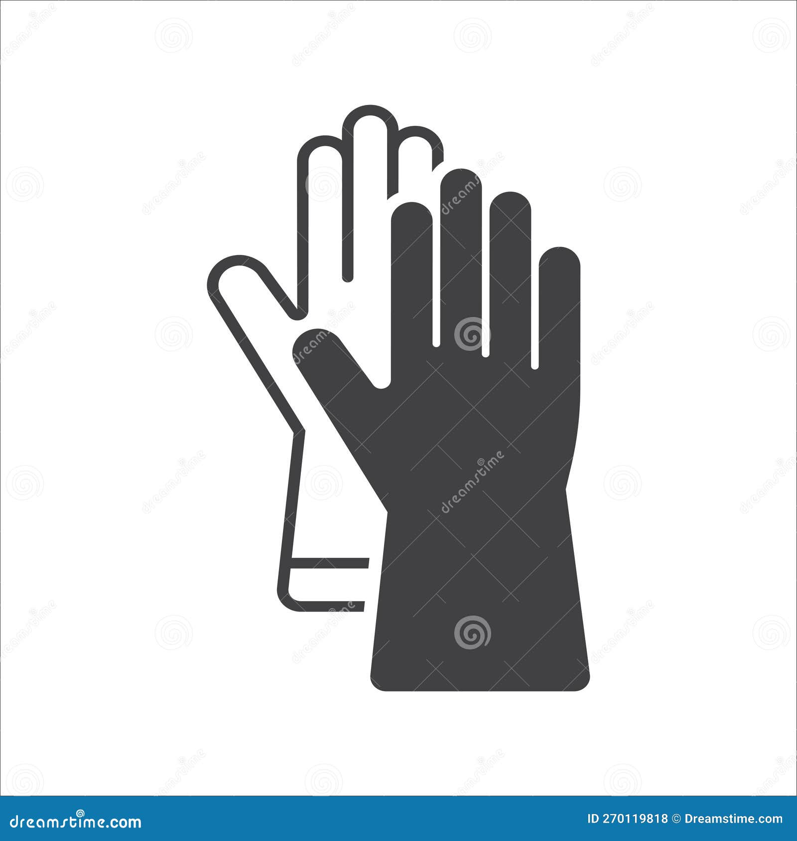 Safety Gloves Icon Symbol. Protective Glove Symbol Stock Vector ...
