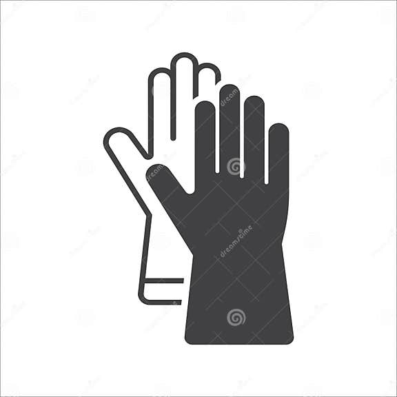 Safety Gloves Icon Symbol. Protective Glove Symbol Stock Vector ...