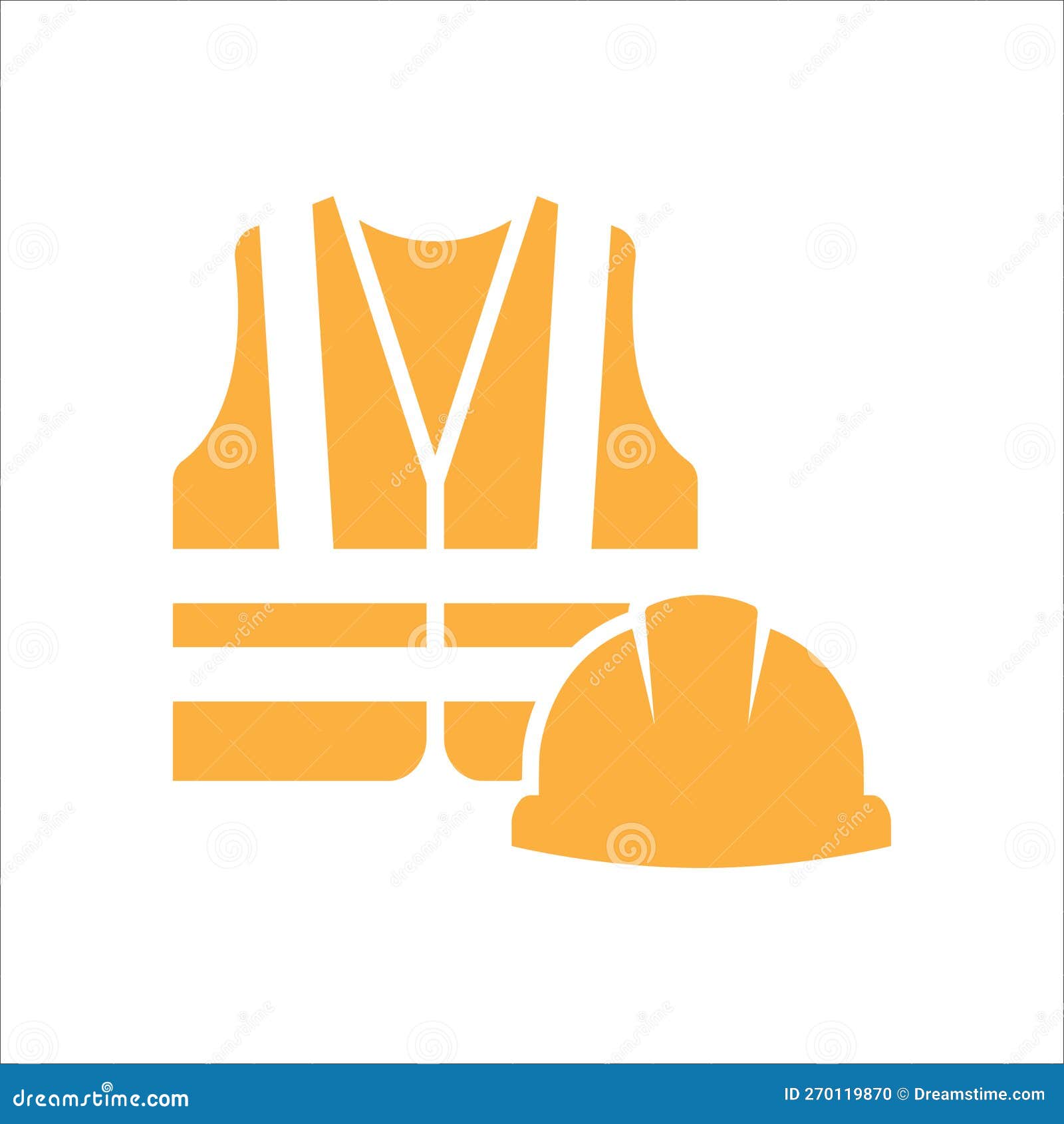 Construction Icon. Safety Helmet with Safety Vest Vector Icon Design ...