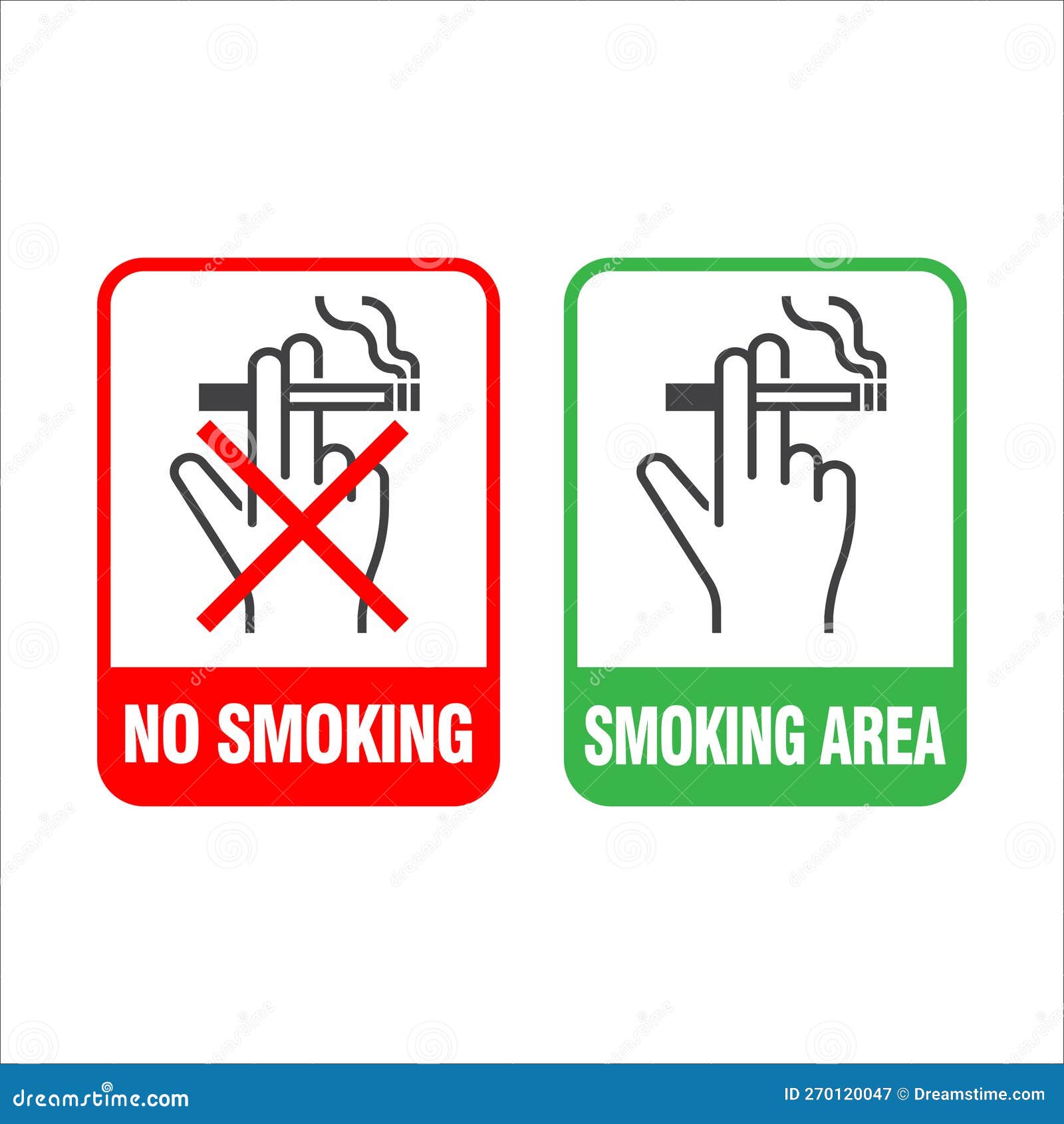 No Smoking and Smoking Area Labels. Smoking Design Sign Element Stock ...