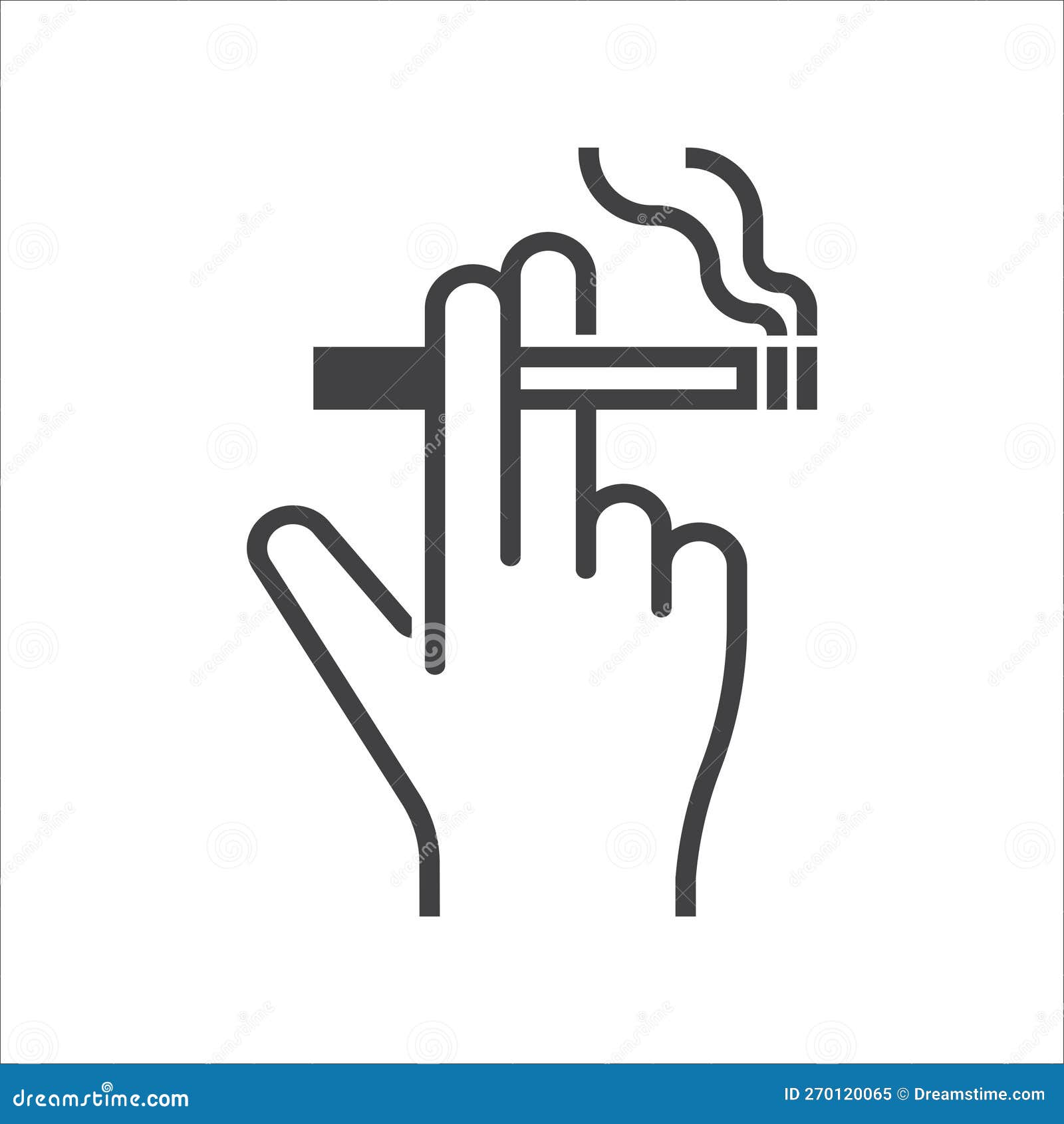 Smoking Sign Icon. Cigarette with Hand Symbol Icon Stock Vector ...