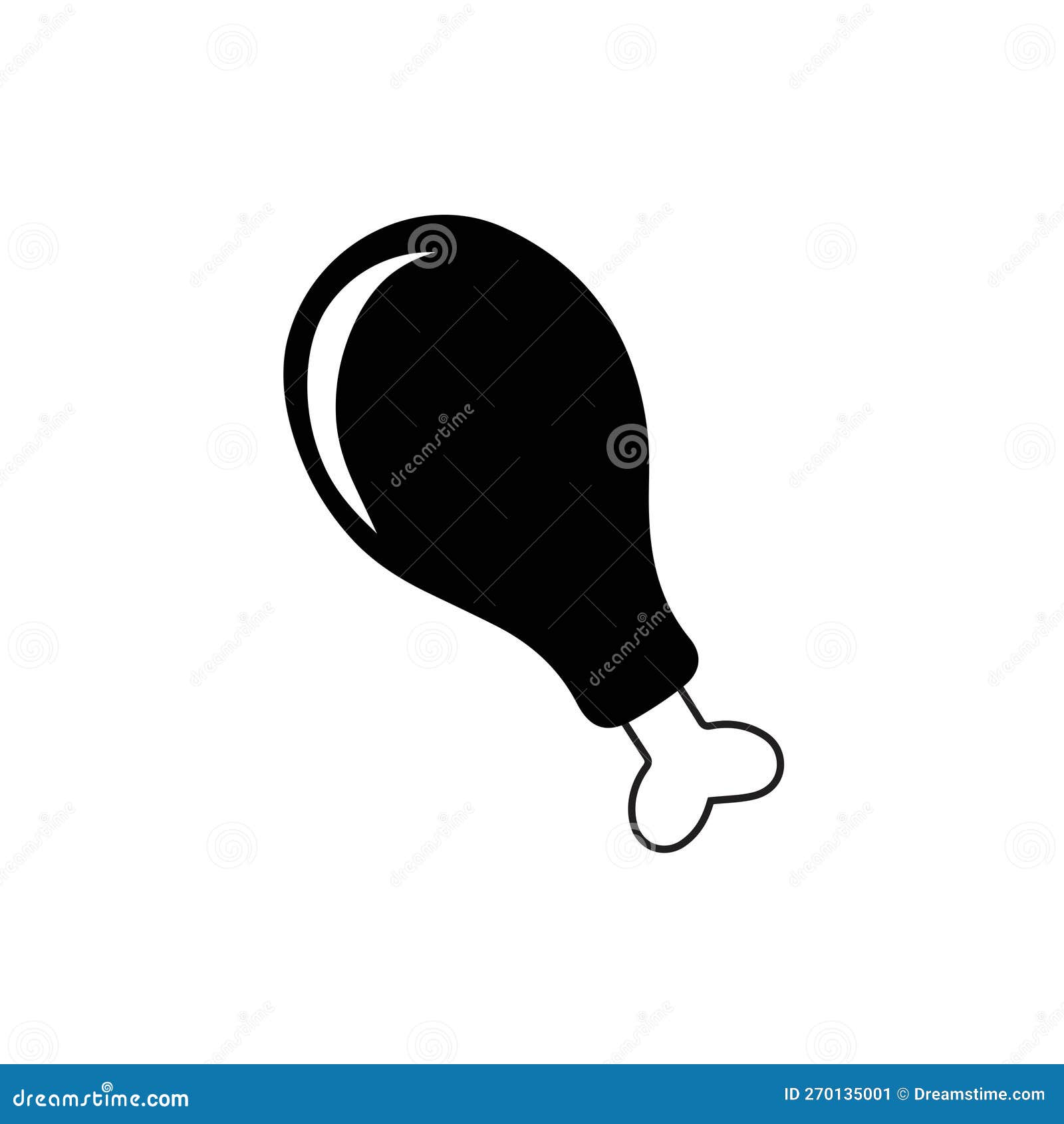 Fried Chicken, Leg Chicken Thighs Icon. Chicken Leg Line Icons Smiling ...