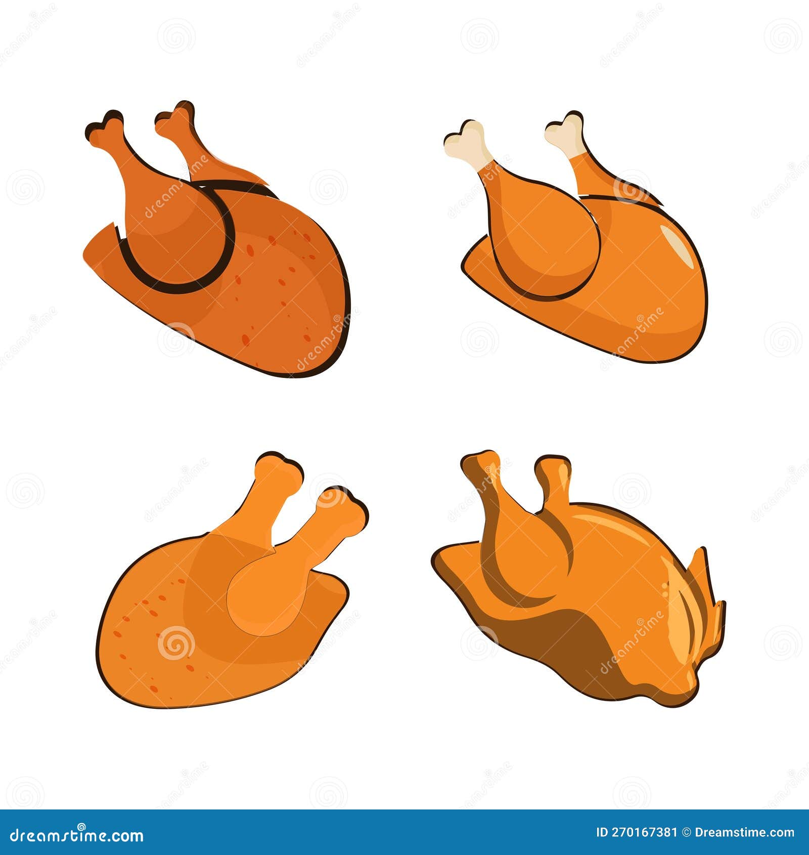 Fried Chicken Leg Cartoon Character. Roast Chicken Leg Mascot Stock ...