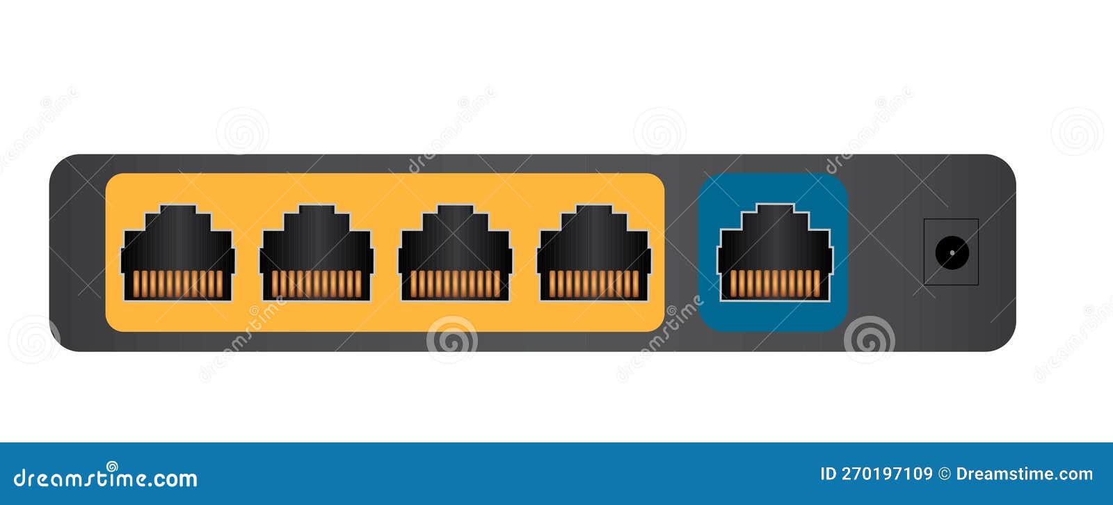 Router wan and lan port stock vector. Illustration of jack - 270197109