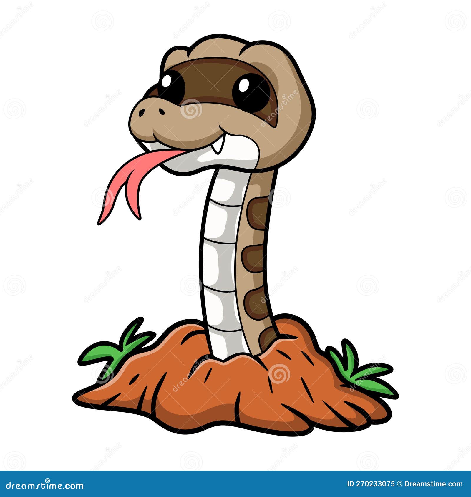Cute Gopher Snake Cartoon Out from Hole Stock Vector - Illustration of ...