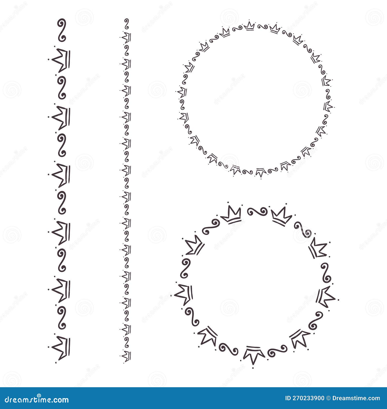 Crown Patterns Line and Circular Crown Swirl Symbol Pattern Brush Stock ...