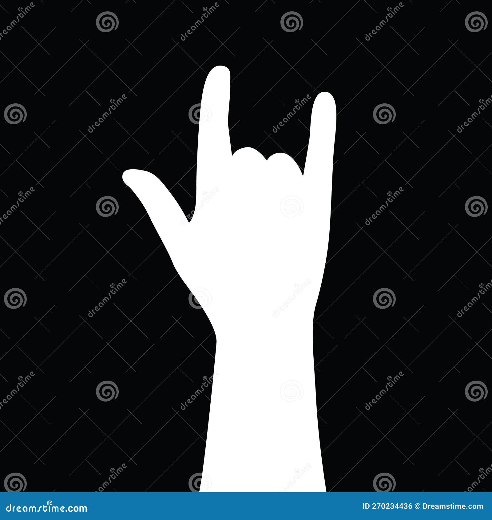 Two Fingers Up White Icon on Black Background. Symbol Rock and Roll ...