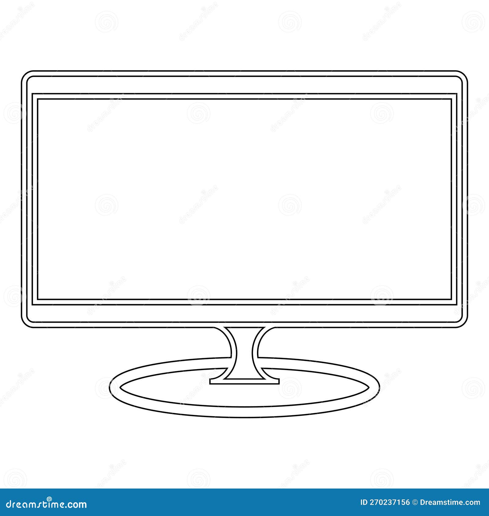 Desktop Screen Monitor with Black and White Visuals, Illustration Stock ...