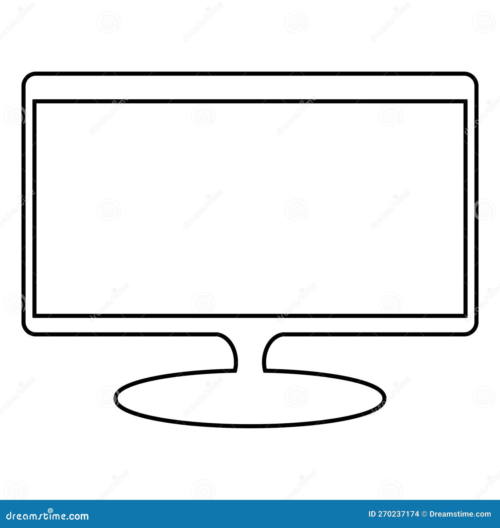 Desktop Screen Monitor with Black and White Visuals, Illustration Stock ...