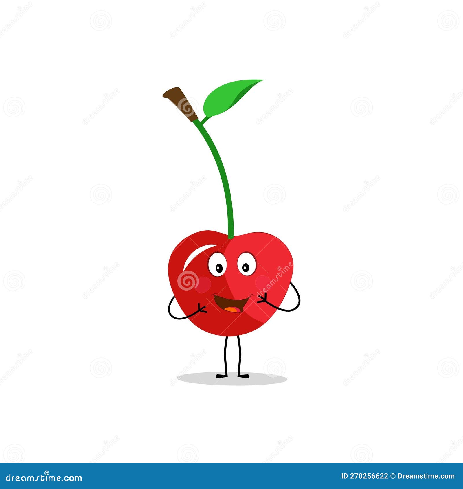 Cherry Cartoon Vector Illustration. Cute Cherry Character Stock Vector ...