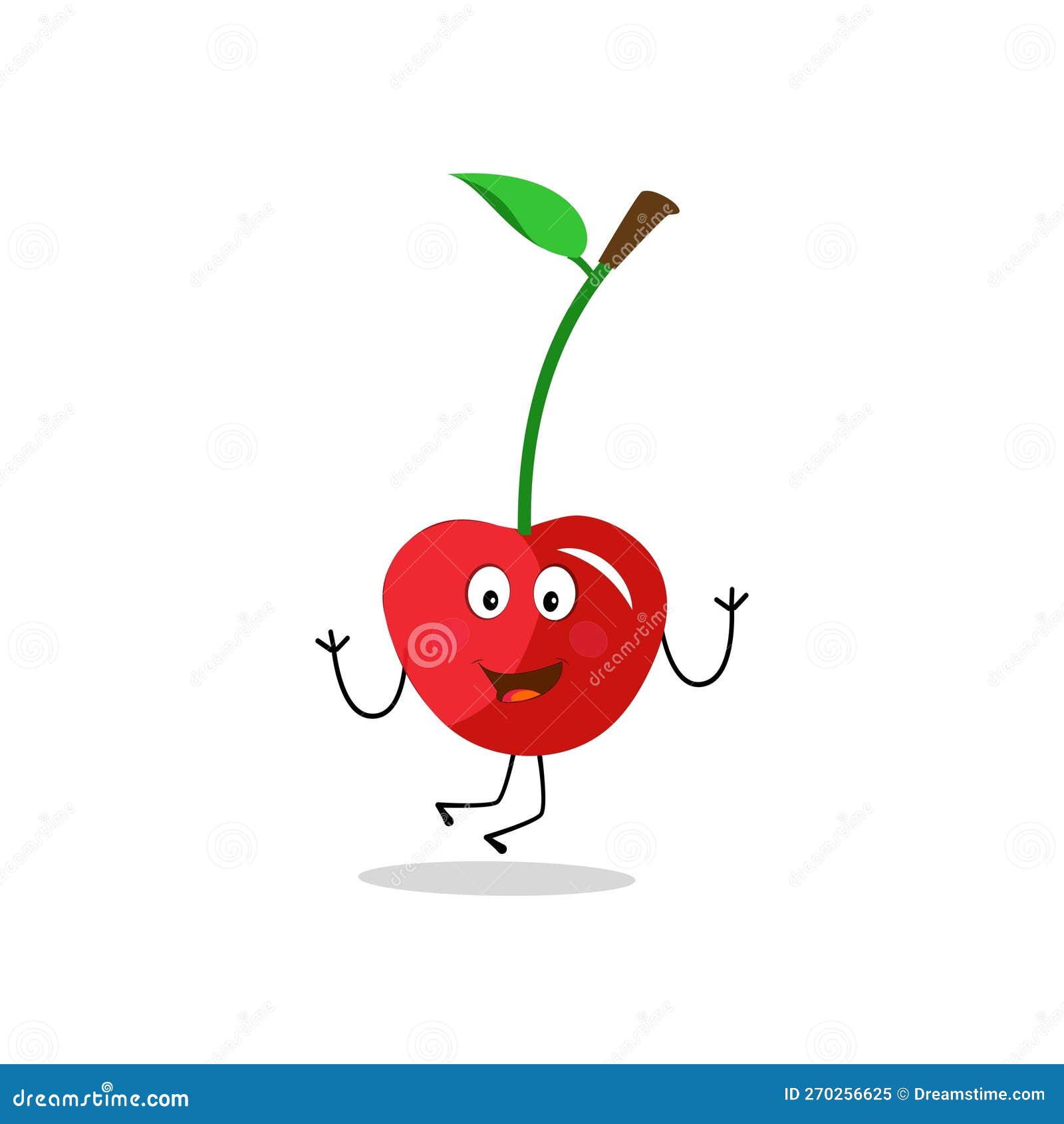 Cherry Cartoon Vector Illustration. Cute Cherry Character Stock Vector ...