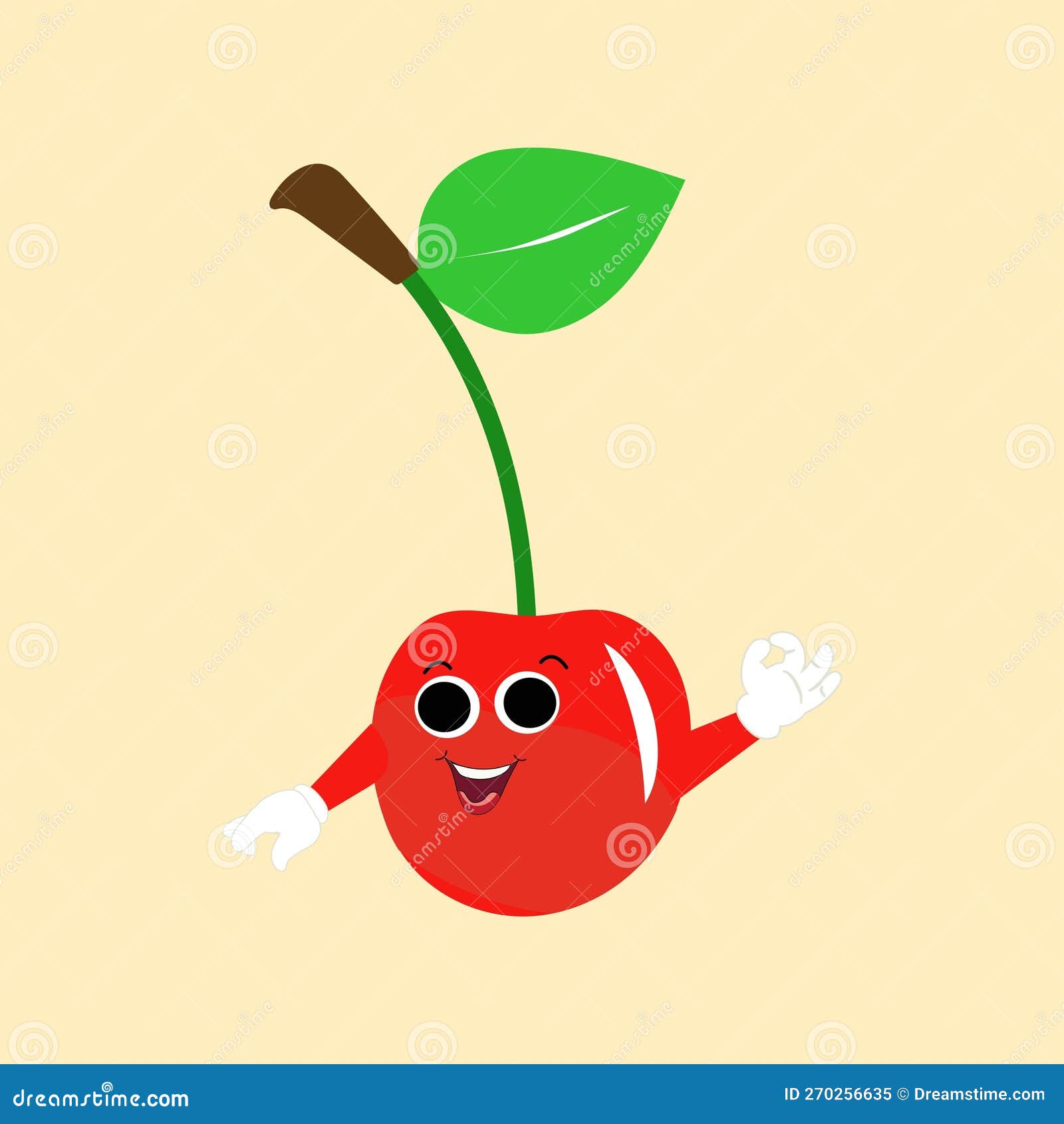 Cherry Cartoon Vector Illustration. Cute Cherry Character Stock Vector ...