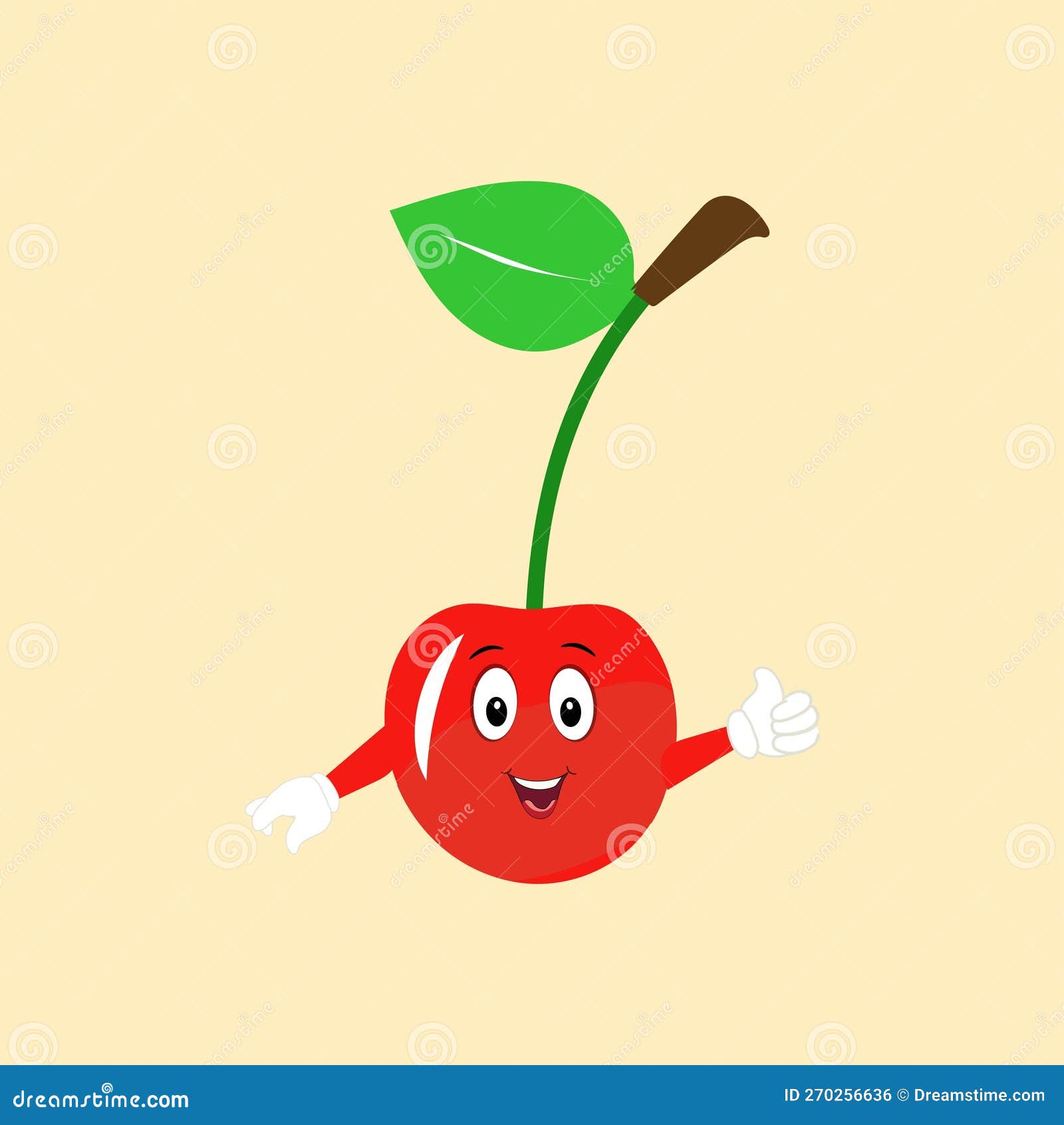 Cherry Cartoon Vector Illustration. Cute Cherry Character Stock Vector ...