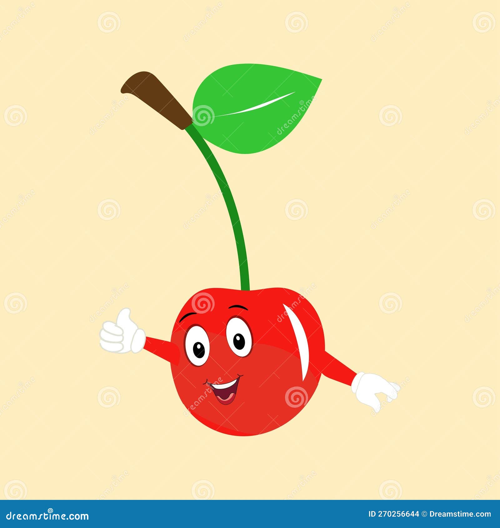 Cherry Cartoon Vector Illustration. Cute Cherry Character Stock Vector ...