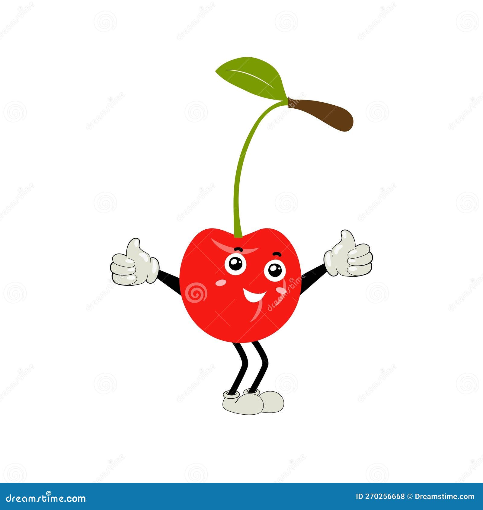 Cherry Cartoon Vector Illustration. Cute Cherry Character Stock Vector ...
