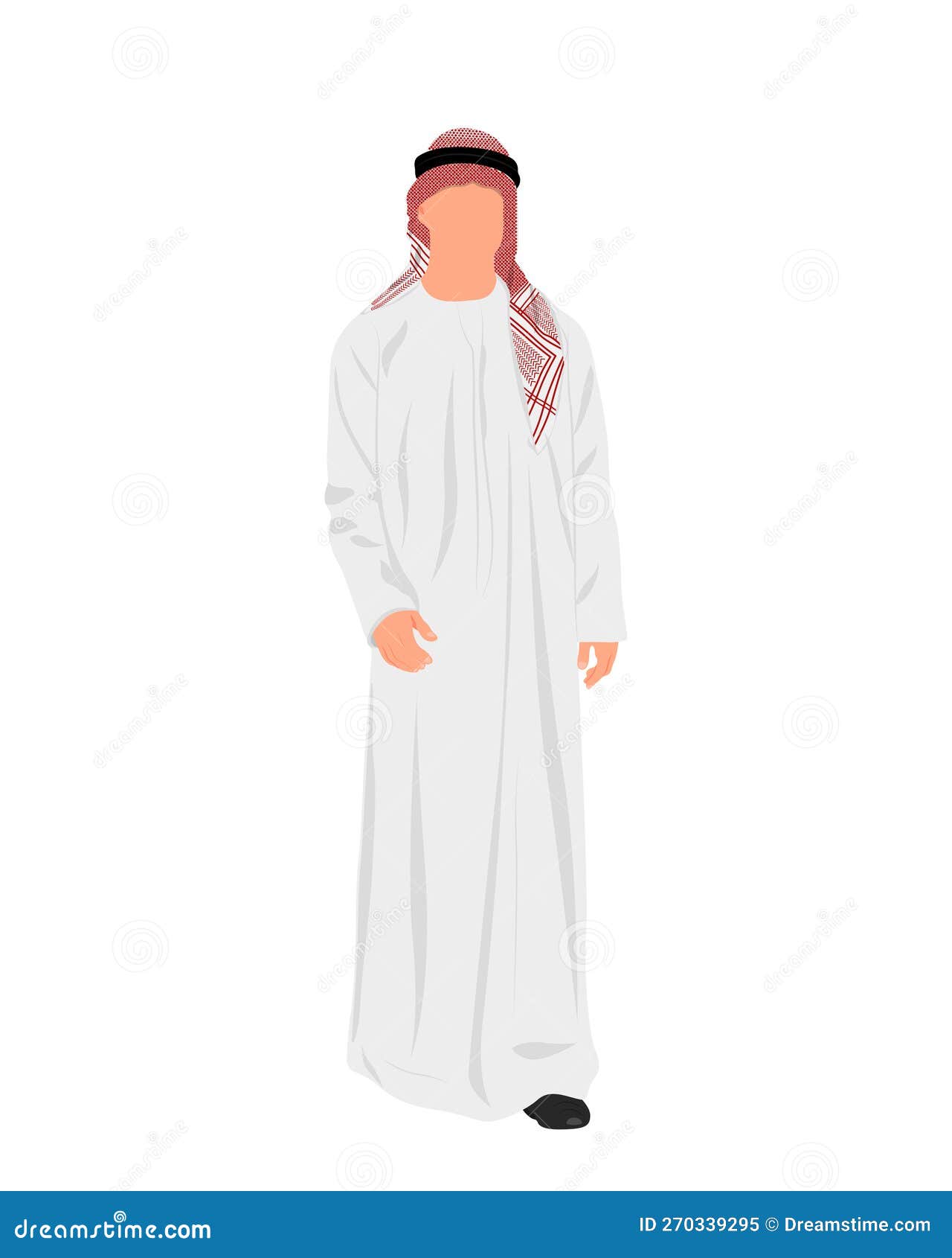 Two Standing Arab Men In Keffiyeh - Single Line Drawing Cartoon Vector ...