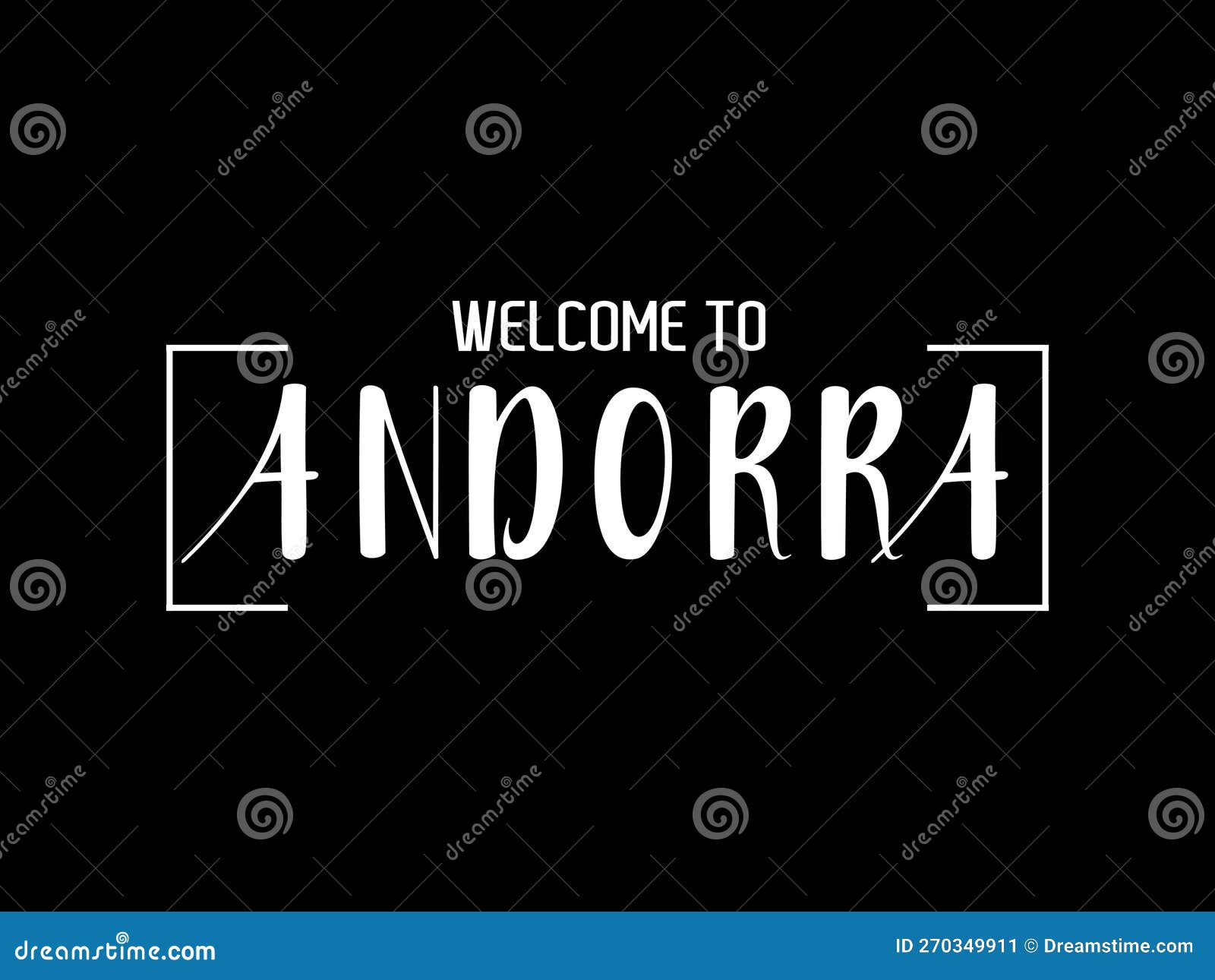 Welcome To Andorra Country Name Stylish Text Typography Stock ...