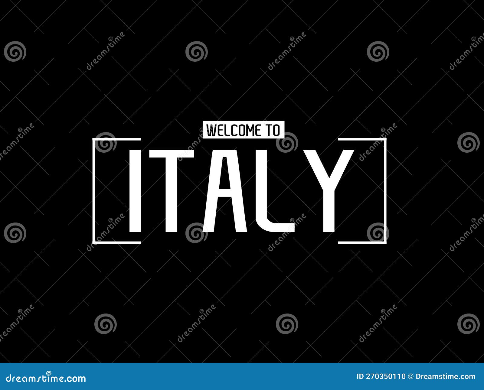 Welcome To Italy Country Name Stylish Text Typography Stock Vector ...
