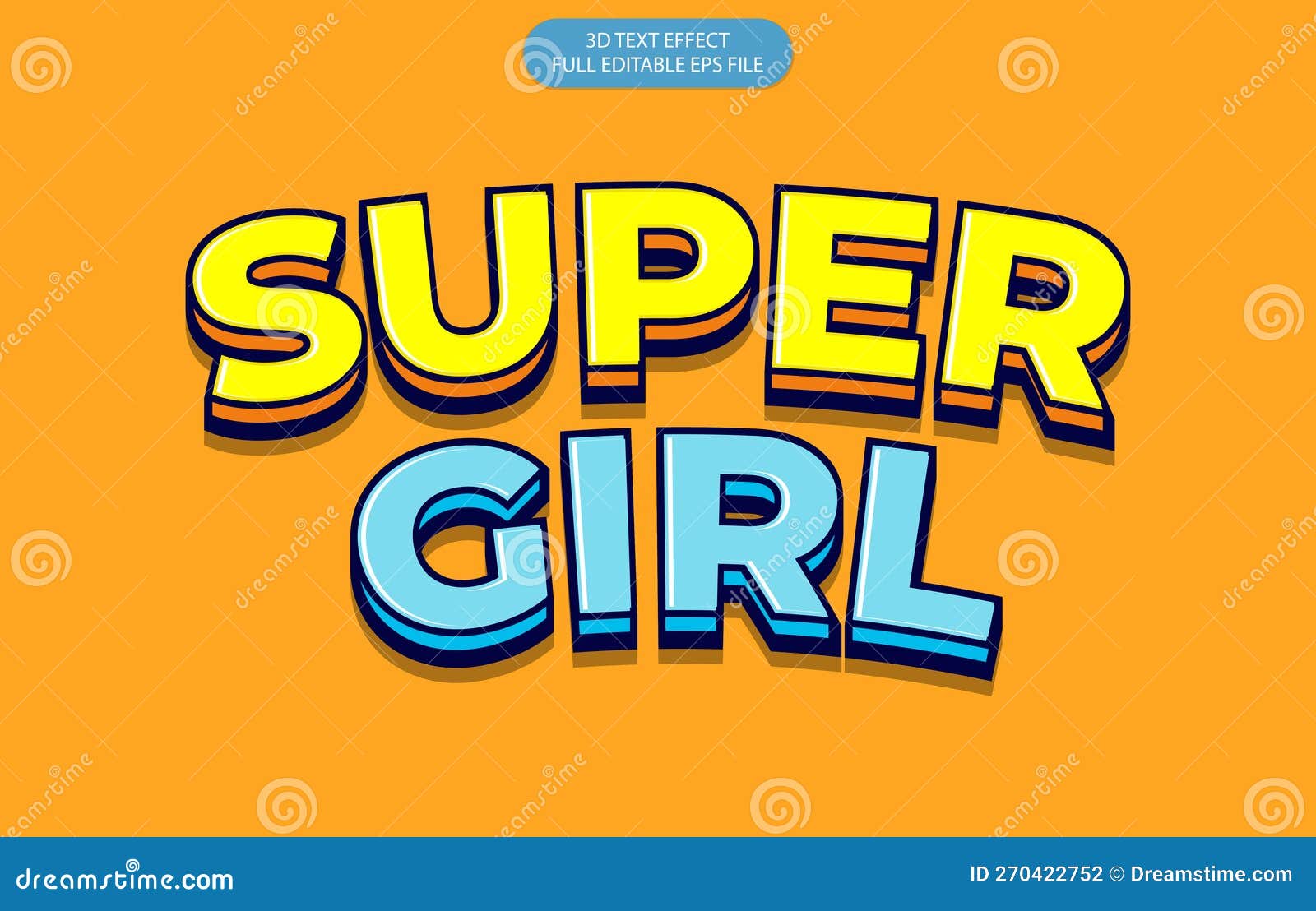 Vector Illustration of Super Girl Text for Clothes. Kids Badge Stock ...