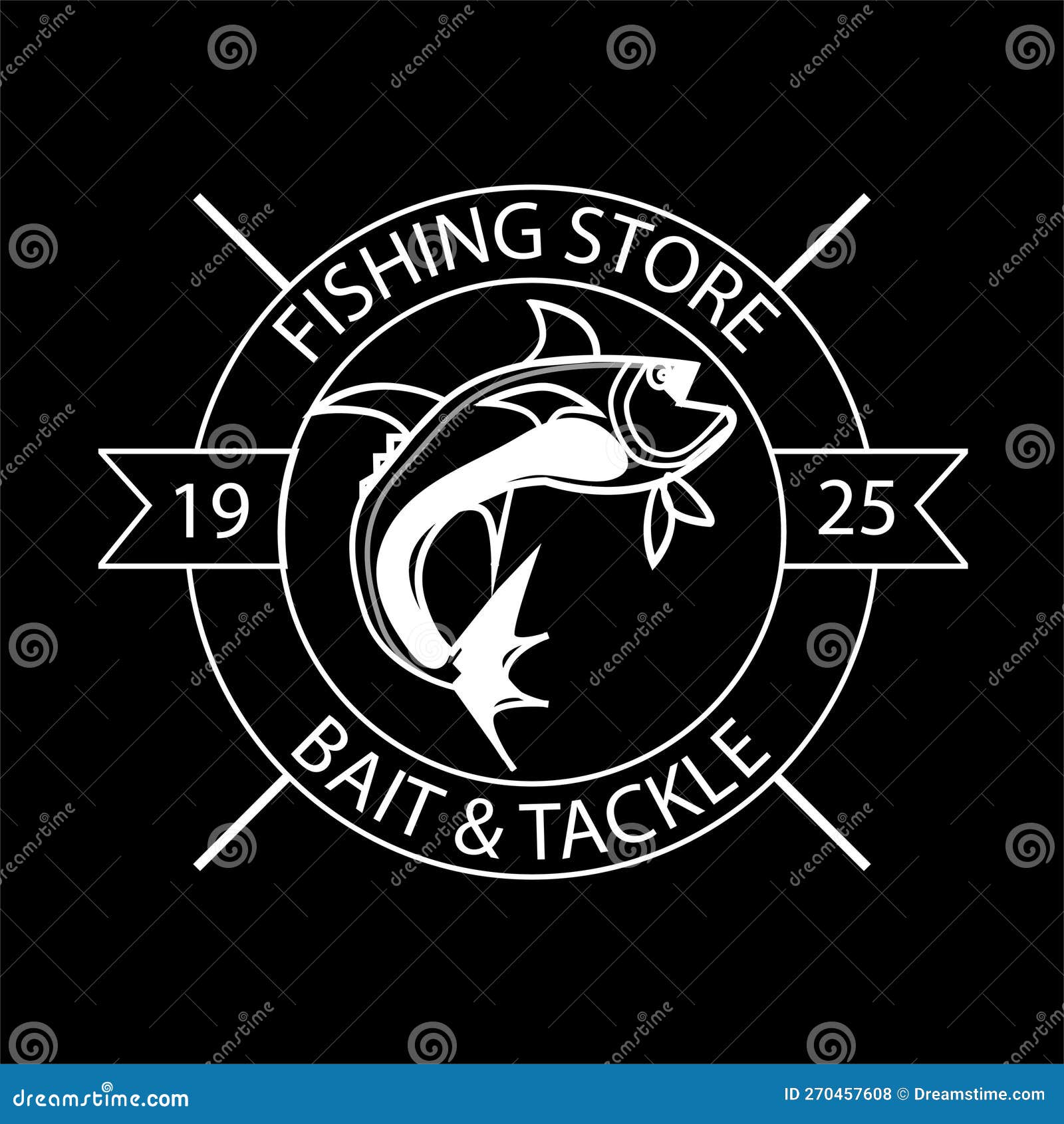 Fishing Store Sign Icon Vector and Badge Stock Vector - Illustration of ...