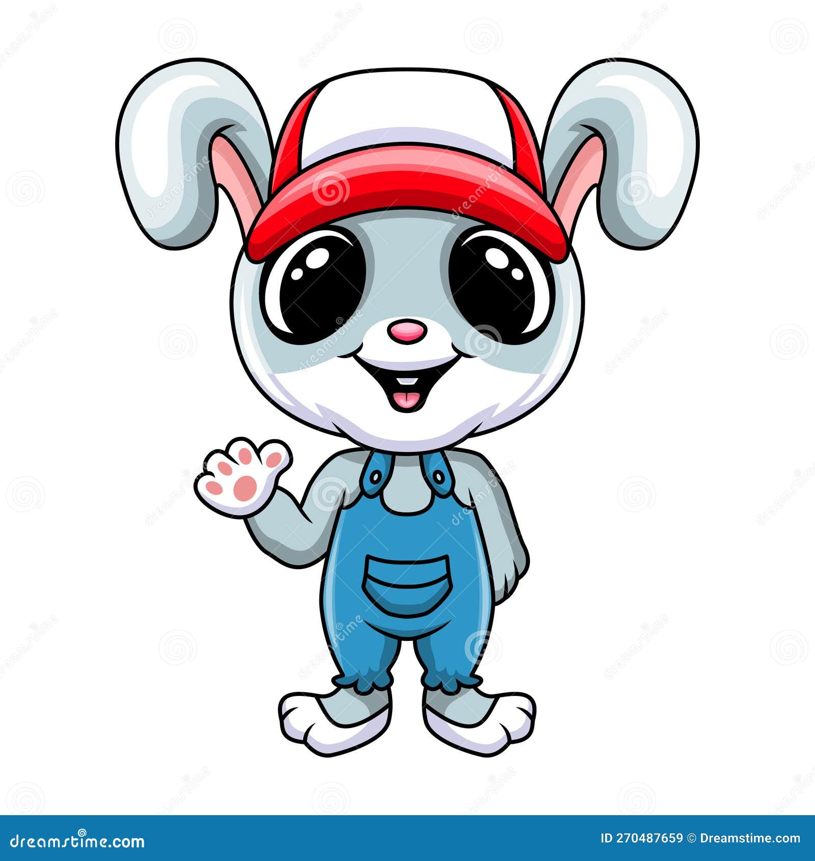 Cute baby rabbit high five stock vector. Illustration of funny - 270487659
